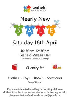 Leafield Pre-School Nearly New Sale | charlbury.info