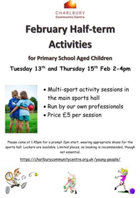 Half Term Activity Session for Primary School Children | charlbury.info
